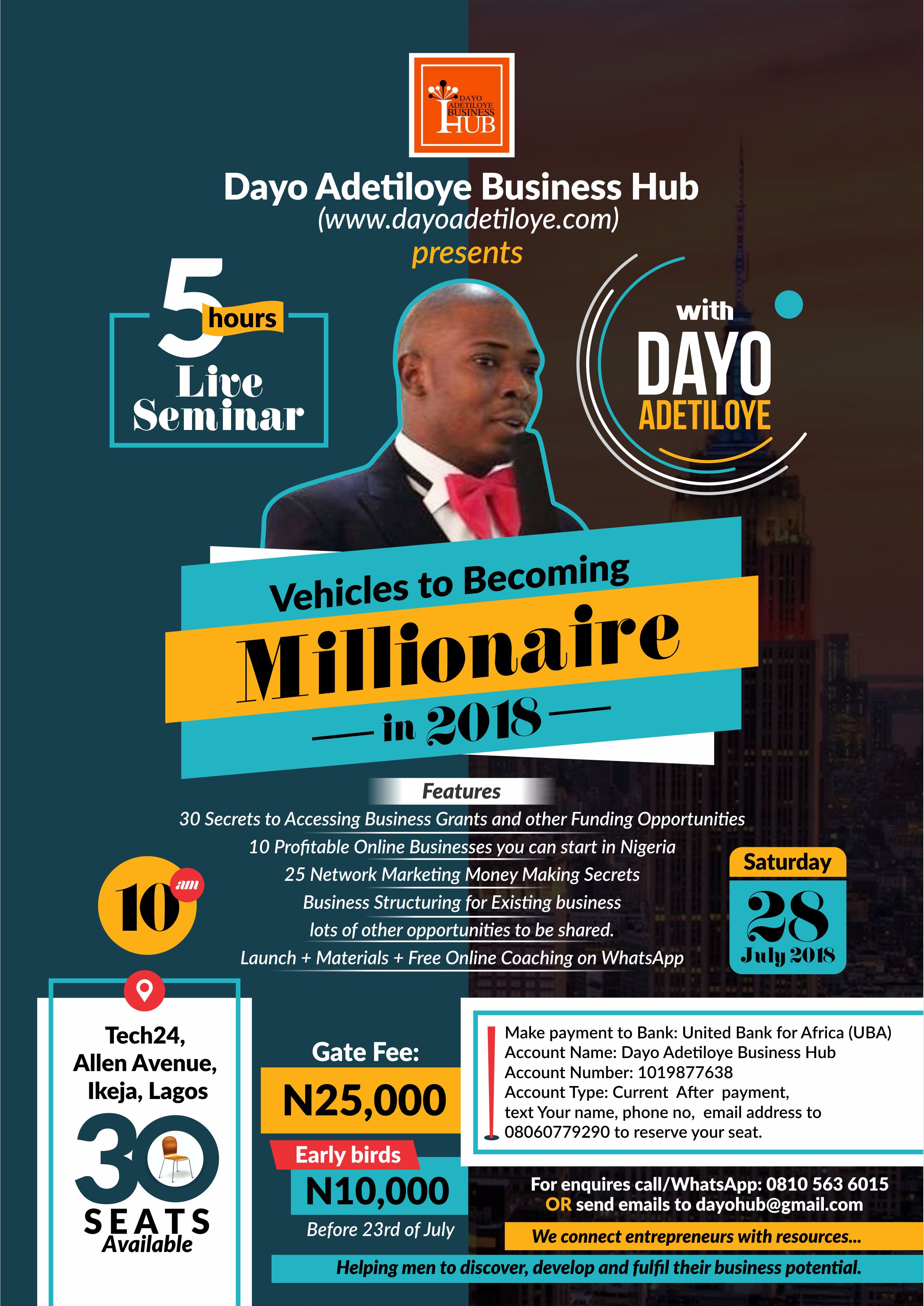 Special Invitation: 5 Hrs Live Seminar with Dayo Adetiloye (Lagos)