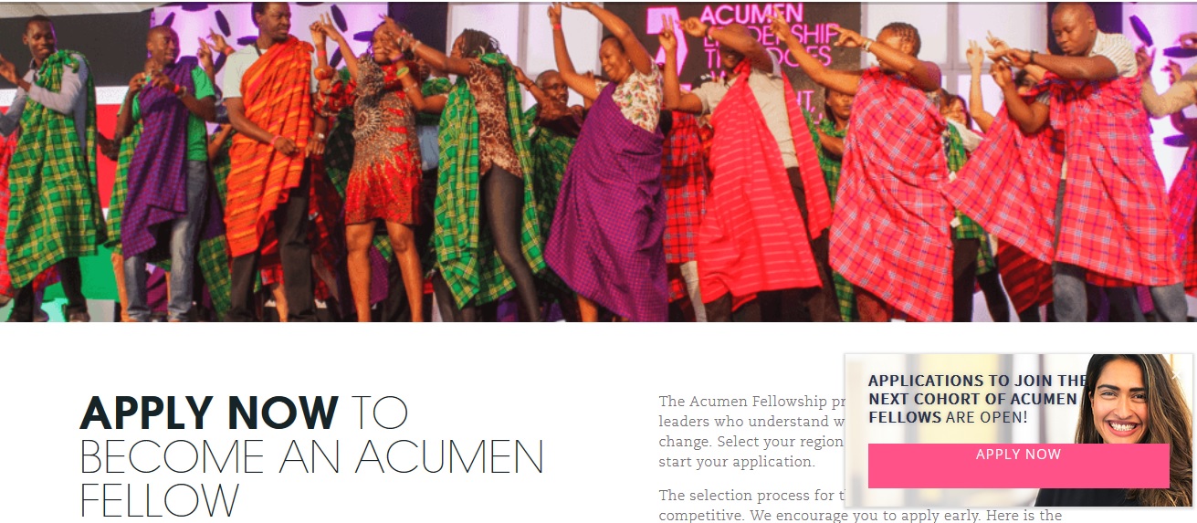 Apply Now to Become an Acumen Fellow. Closes on September 9, 2018 ...