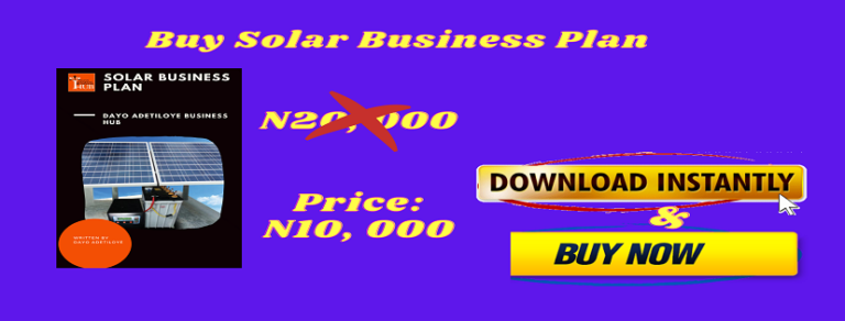 SOLAR ENERGY INSTALLATION BUSINESS PLAN IN NIGERIA