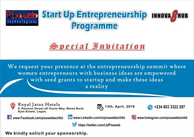 Special Invitation to Start Up Entrepreneurship Programme