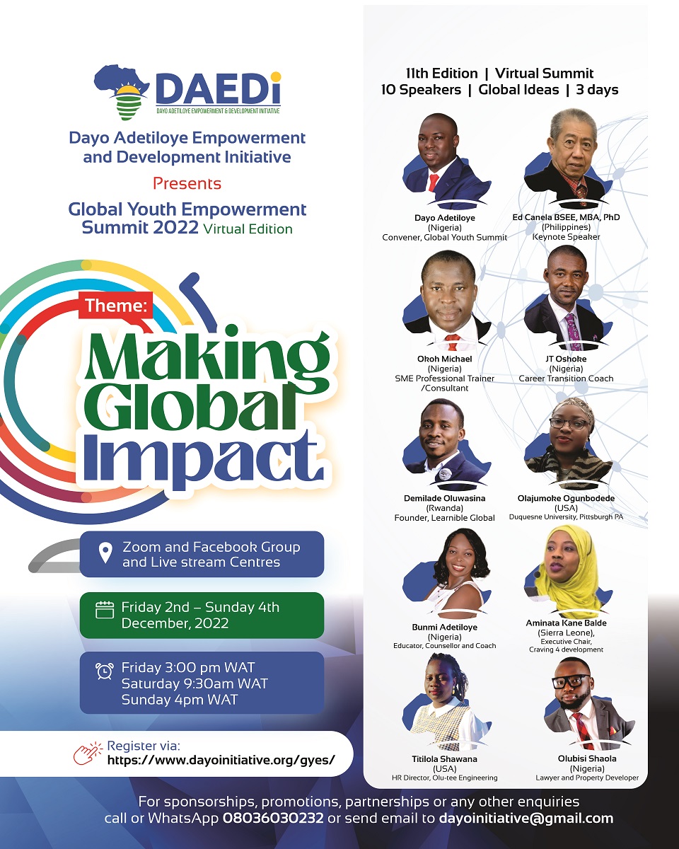 Meet Dayo Adetiloye the Convener Global Youth Empowerment Summit 2022 ...