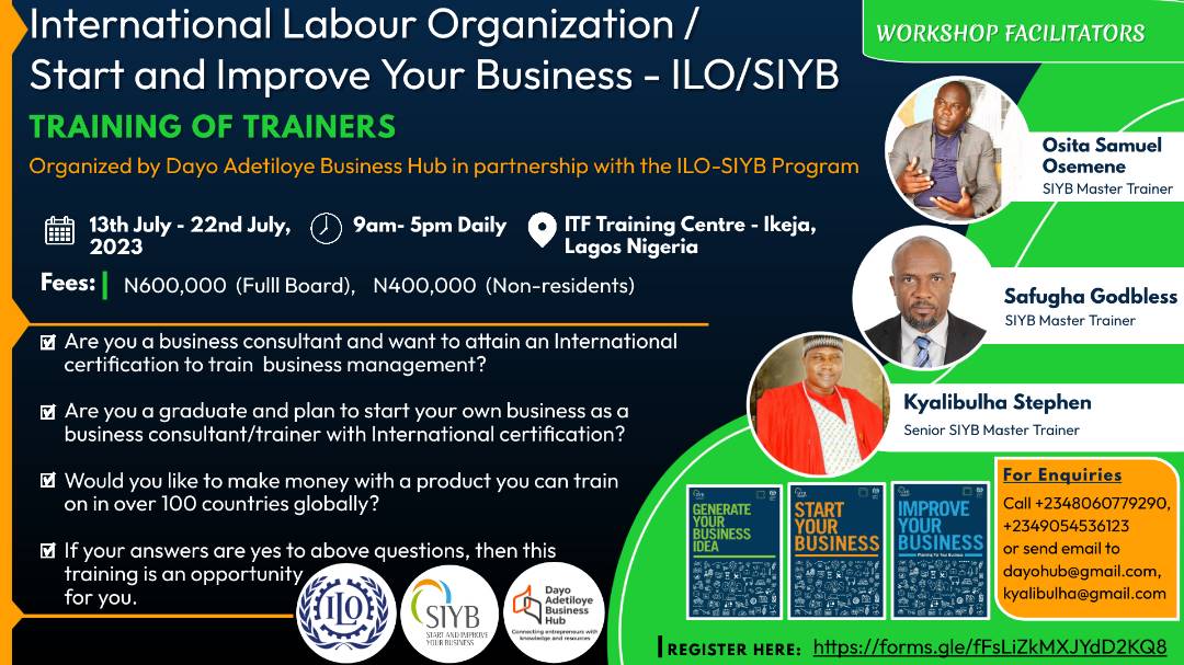 Apply For Start and Improve Your Business (SIYB) Training of Trainers ...